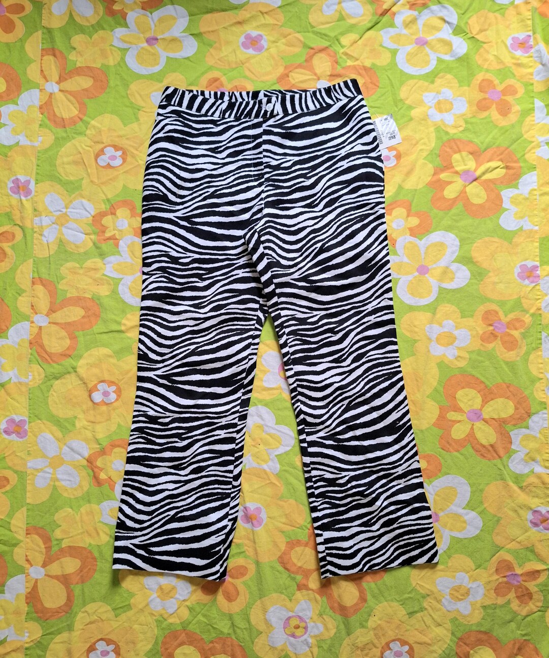 1990s Y2K Vintage Zebra Print Star City Clothing Co Size 13 L Cropped ...
