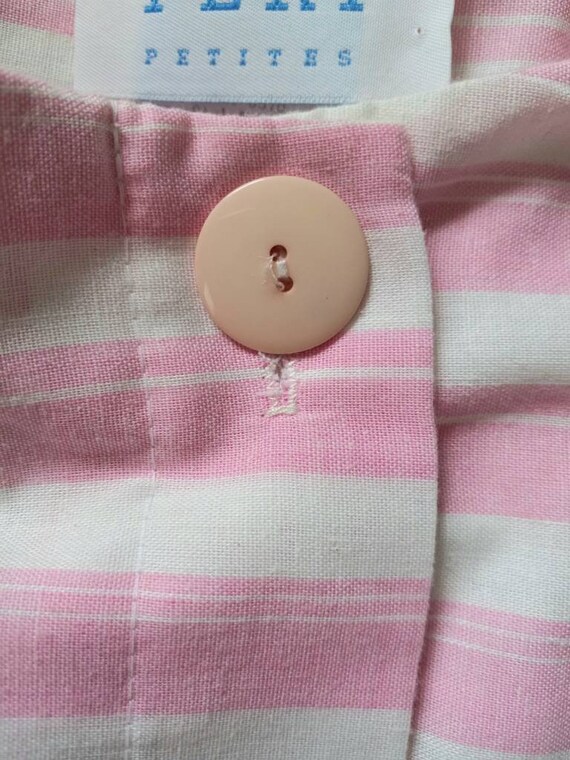 1980s Vintage Pastel Pink And White Striped Kawaii Pe… Gem