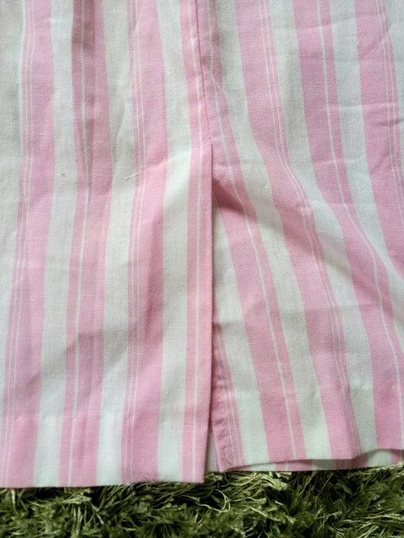1980s Vintage Pastel Pink And White Striped Kawaii Pe… Gem