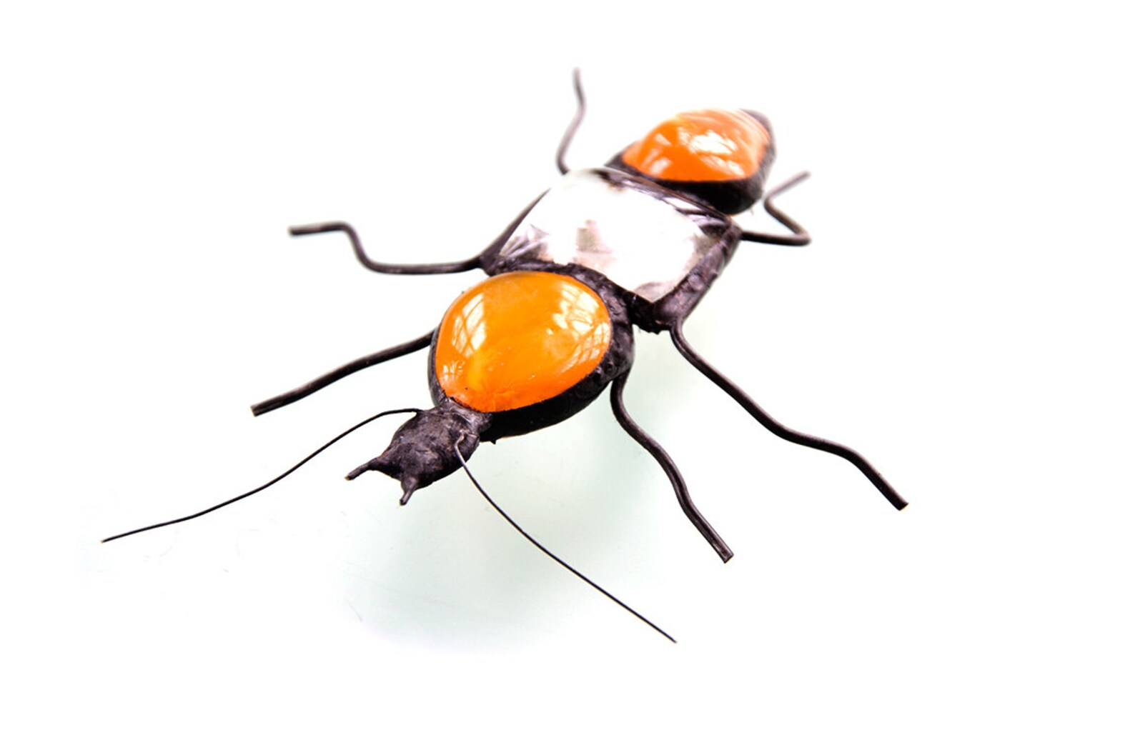 BIG Stained Glass Bug Home Decor Orange White Black - Etsy
