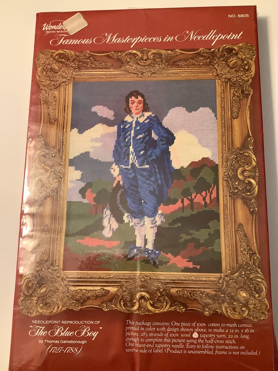Wonderart Needlepoint Kit Needlepoint Reproduction of the Blue Boy 12 X ...