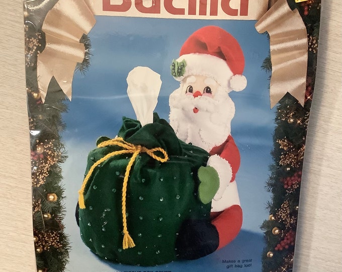 Bucilla "jolly St. Nick Tissue Box Cover" - Felt Kit #83031 - Vintage ...