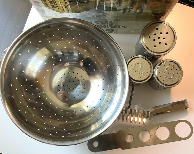 Towle National Silver 6 Piece Stainless Steel Pasta Kit - Colander ...