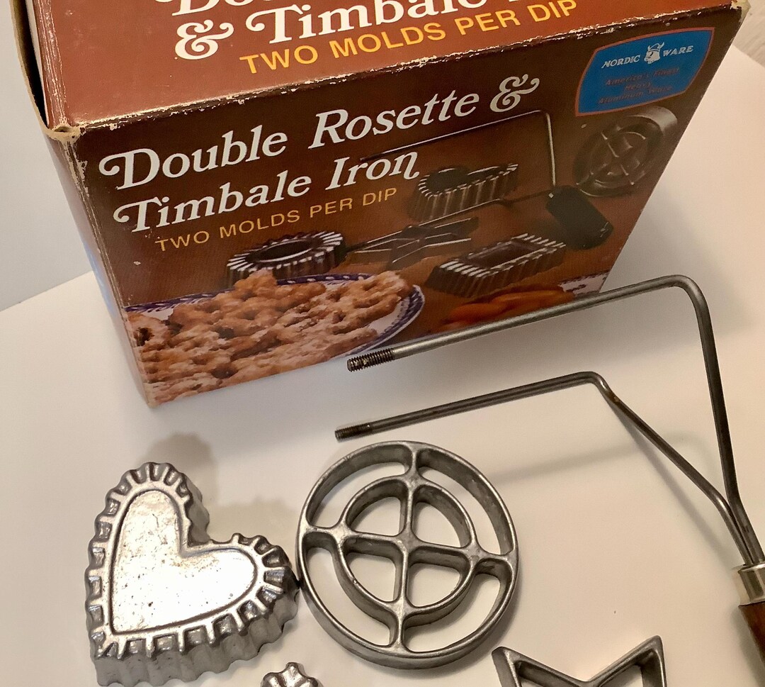 Nordic Ware Double Rosette and Timbale Iron, Original Box , Iron Molds ...