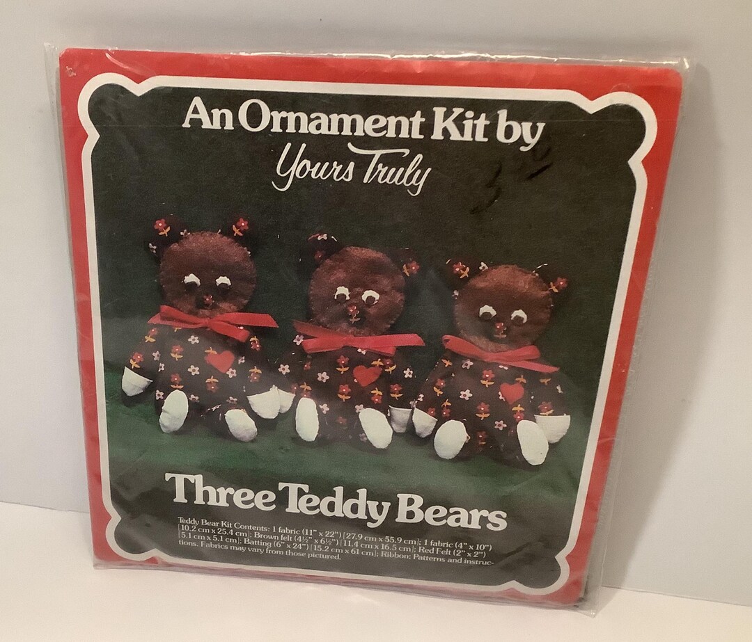 Yours Truly Ornament Kit - Three Teddy Bears - Calico - Christmas Kit ...