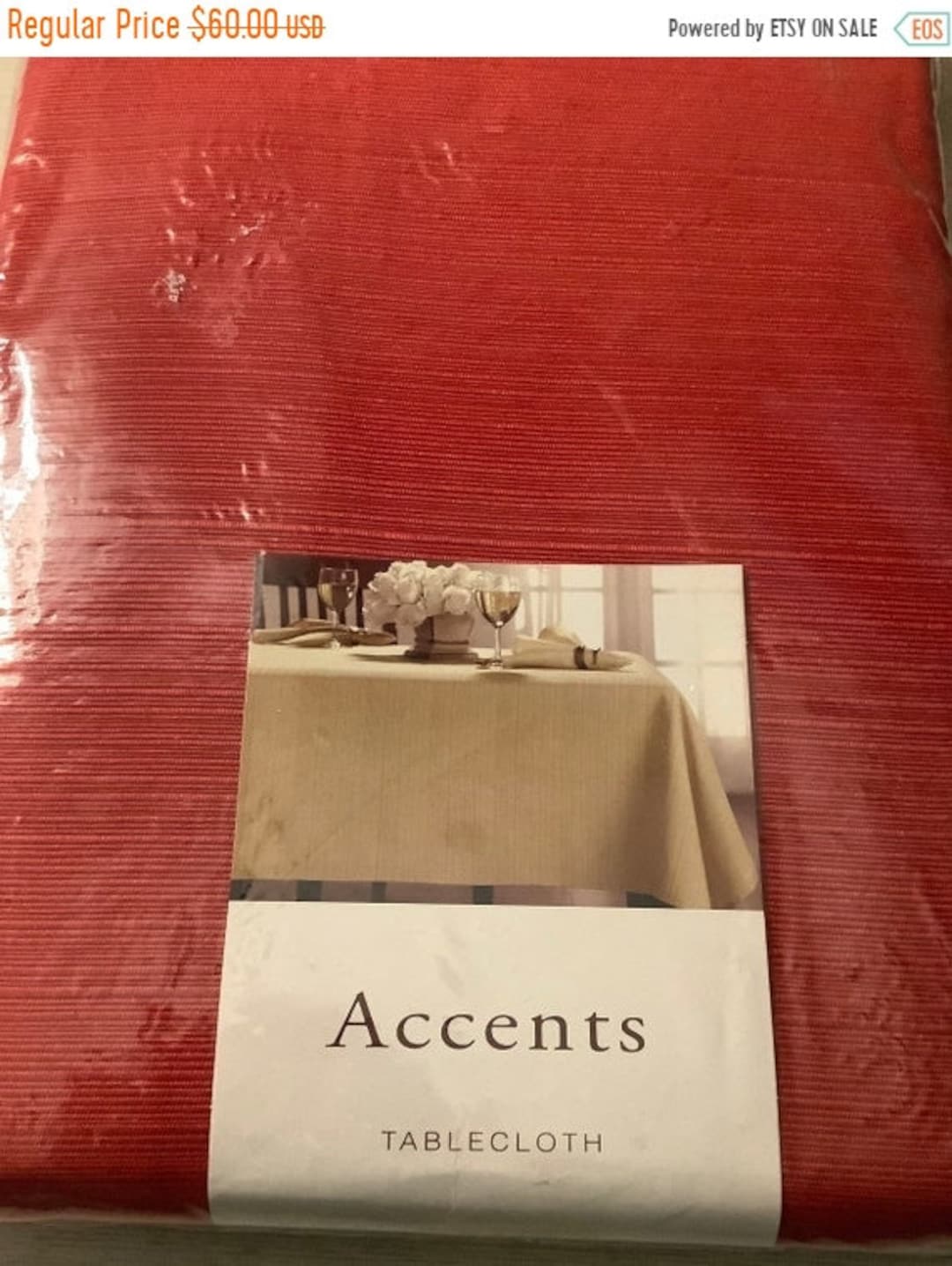 Christmas Red - Accents Tablecloth - 70 X 102" - Cotton/polyester - NEW - Etsy