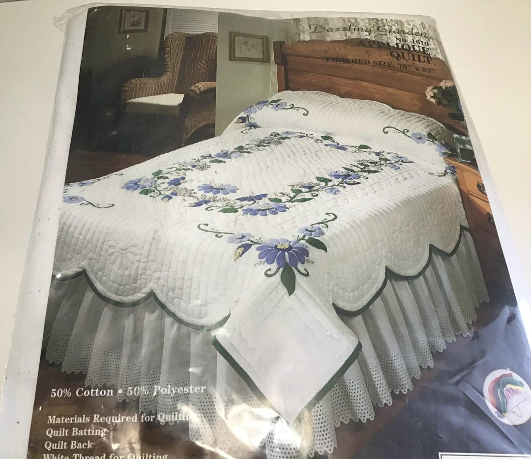 Tobin Home Fashions - "dazzling Garden" - Appliqué Quilt Top Kit ...