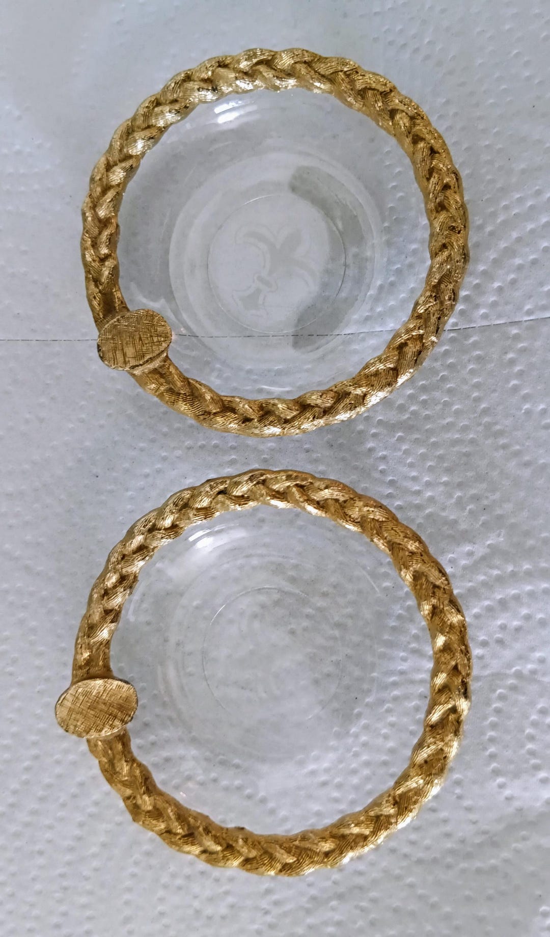 Princess House Vintage Vanity Ashtray - Set of 2 - Glass W/gold Tone ...