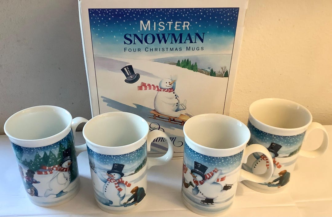 Dunoon Mister Snowman Set of Four Christmas Snowman Mugs Ruth Boden ...