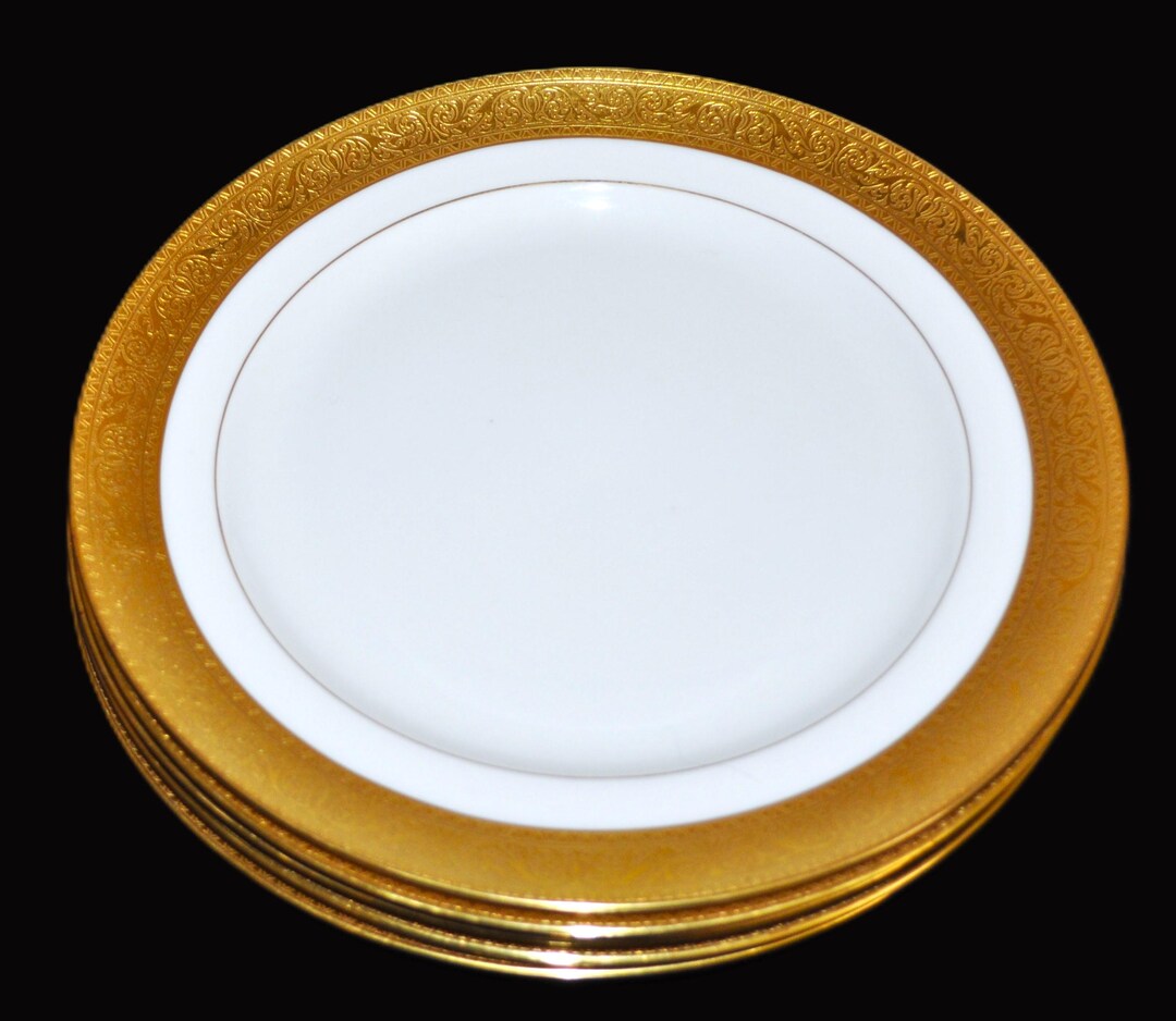 Lenox Westchester Salad Plates (set of 5): Ivory Gold Rim, 8-3/8" - Etsy