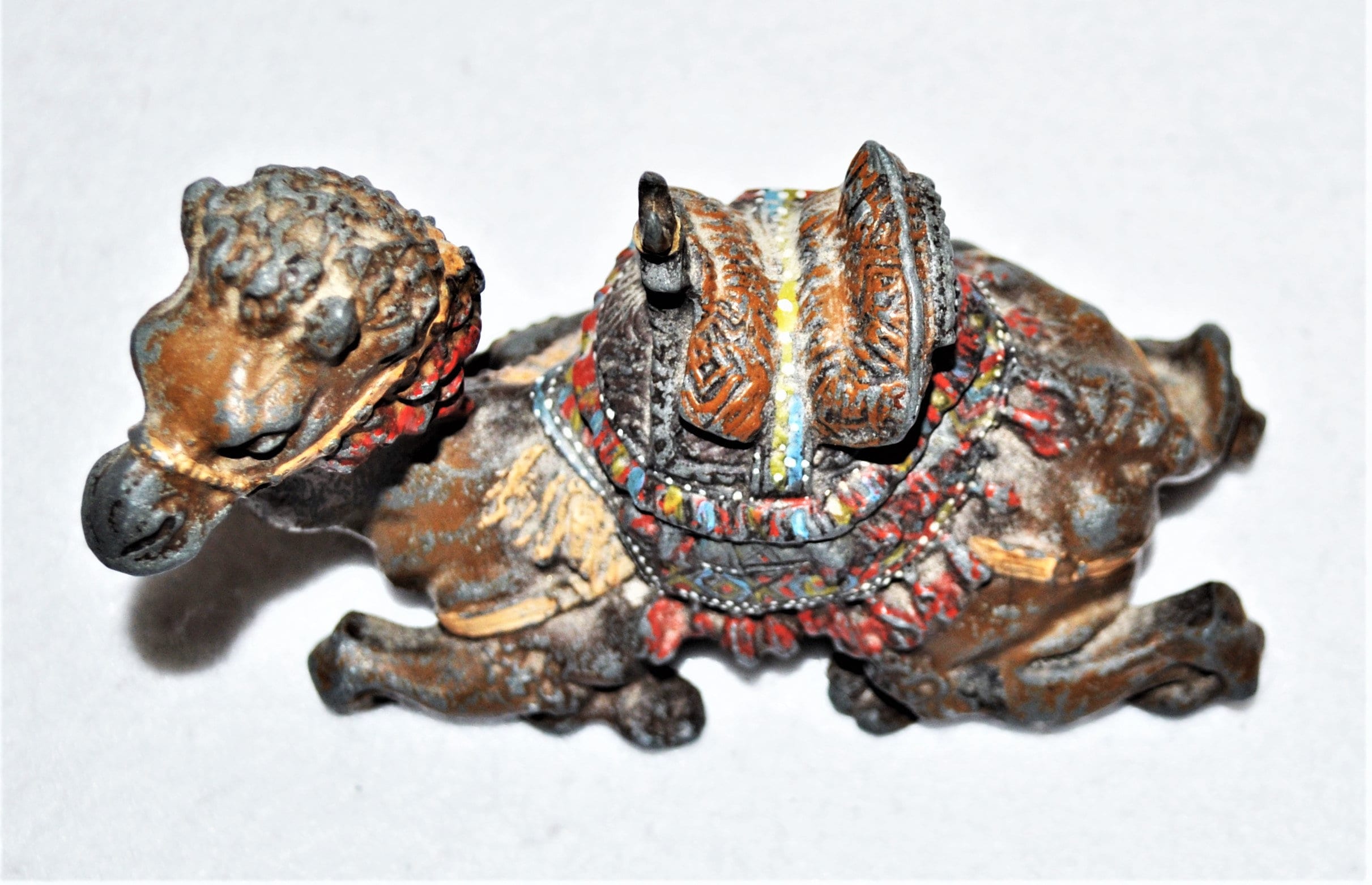 Antique 1900s Cast Metal Anglo-indian Style Sculptural Camel Inkwell ...