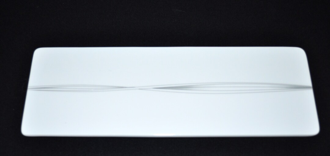 Apilco Porcelain France White With Black Abstract Lines Hors D'oeuvres ...