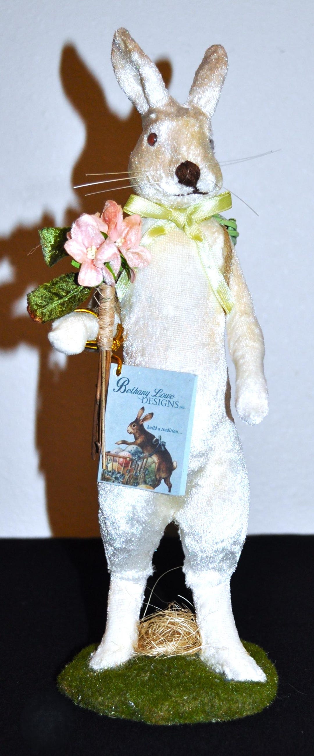 Awesome Bethany Lowe Easter Standing Faux Fur White Bunny Rabbit ...