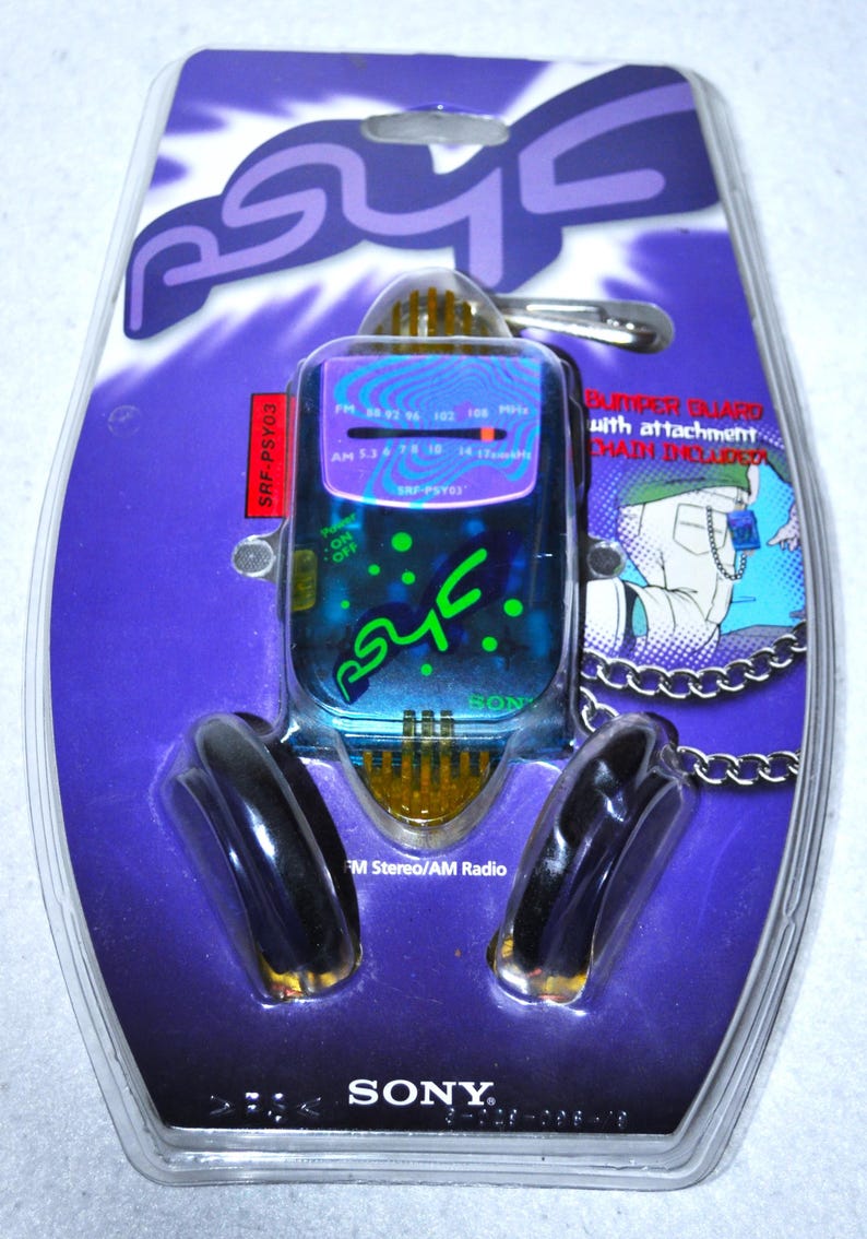 Vintage Sony Walkman WM-PSY03 FM/AM Radio Player Blue With Bumper Guard ...