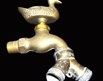 Faucet Yard Vintage Garden Brass Dog Spigot Tap Water Home Decor Living ...