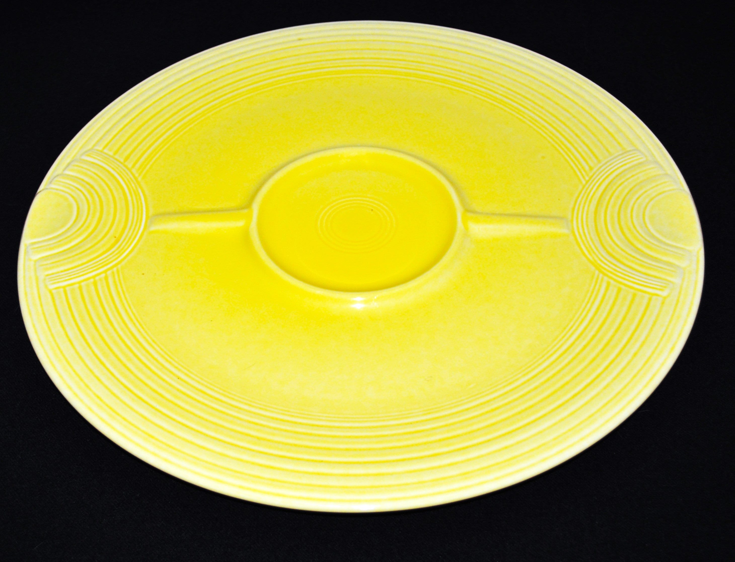 Vintage Fiesta Homer Laughlin Round Yellow Hostess Plate Platter 12" - Etsy