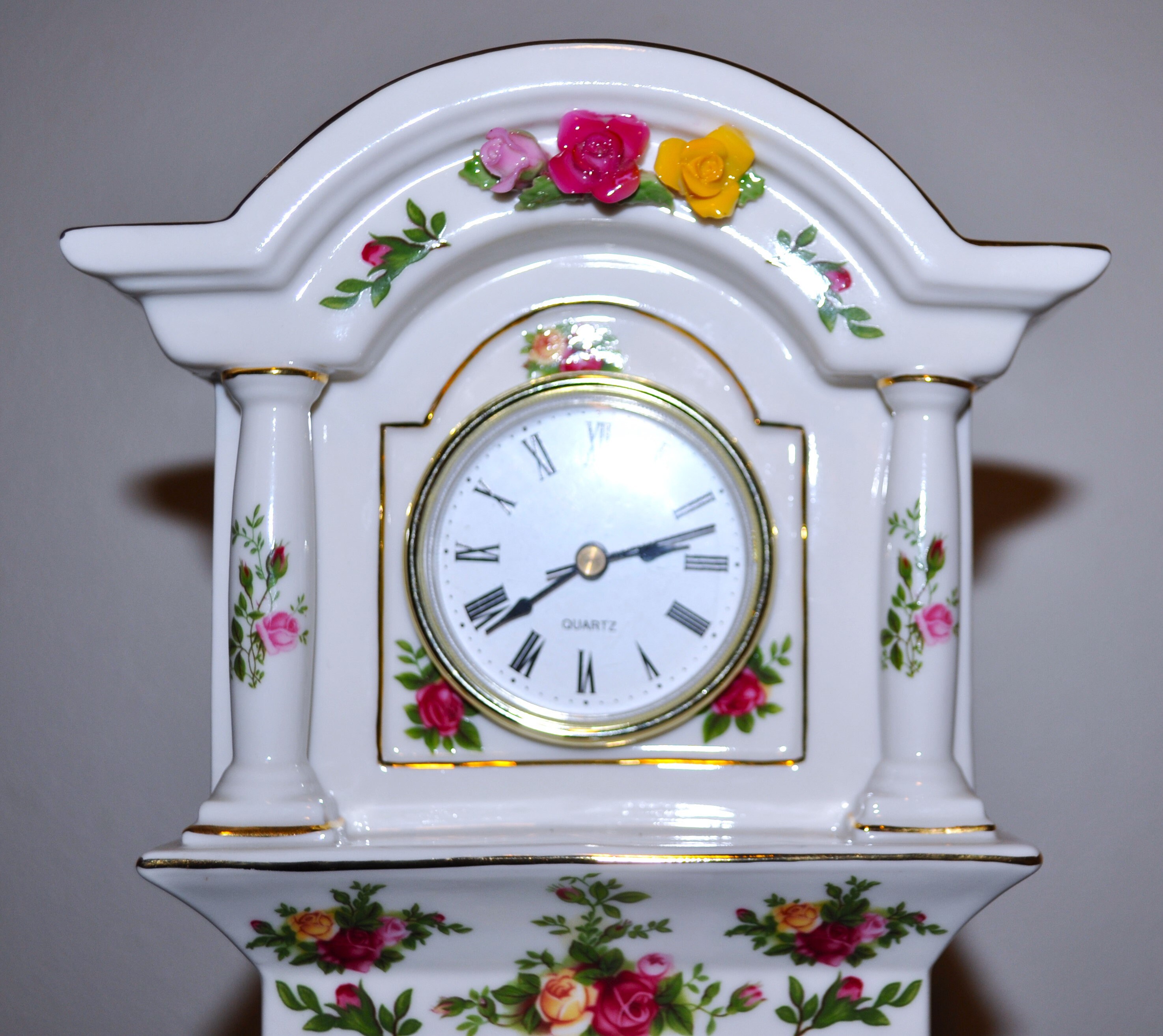 Royal Albert England old Country Roses Grandfather Clock Fine China ...