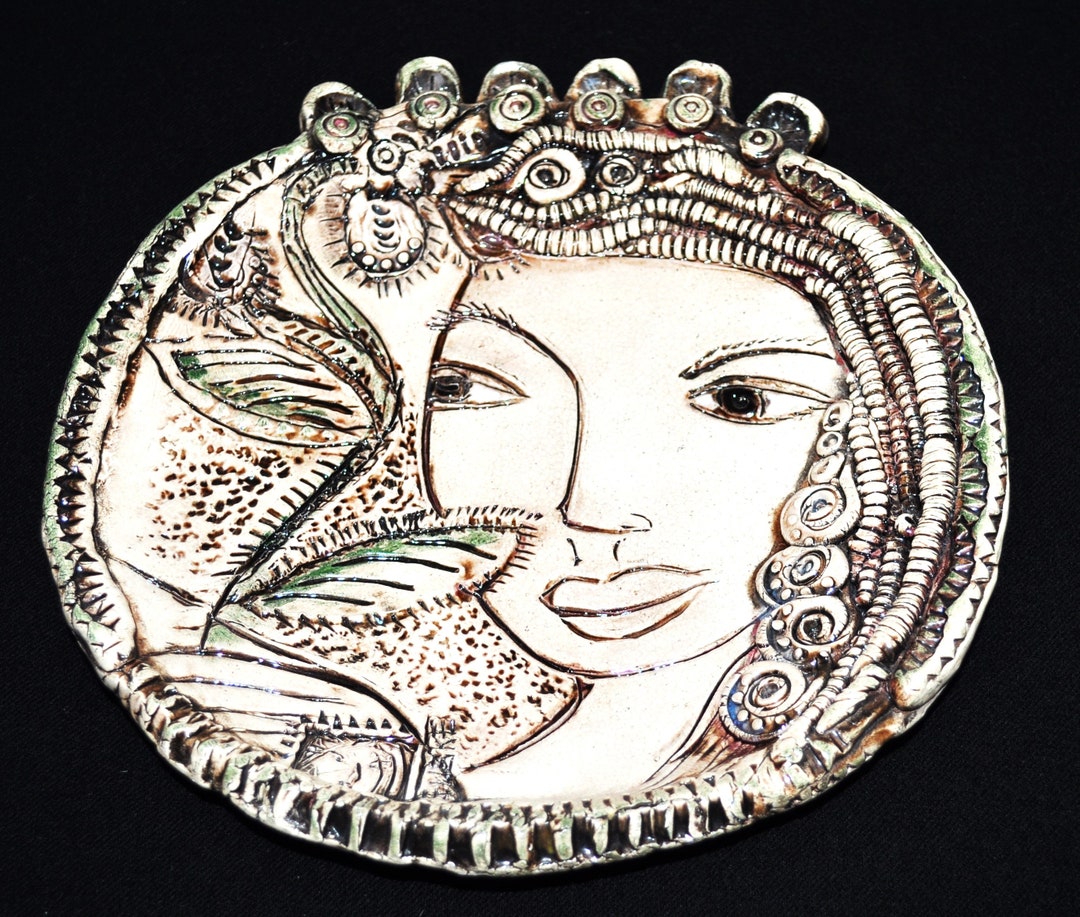 Jennifer Guske Artist Pottery Portrait Plate, 9" Ceramic - Etsy