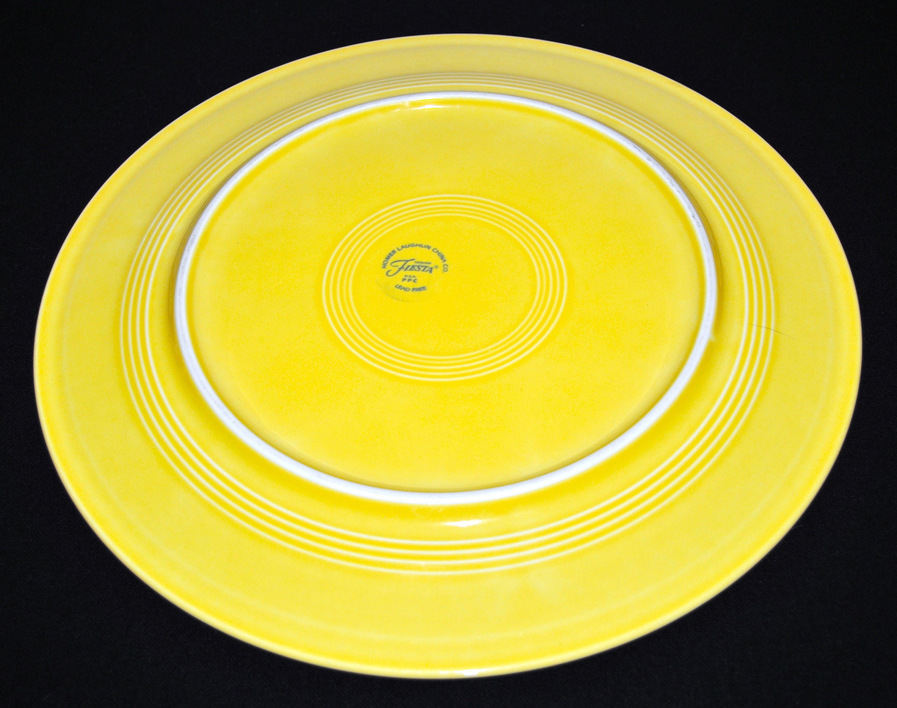 Vintage Fiesta Homer Laughlin Round Yellow Hostess Plate Platter 12" - Etsy