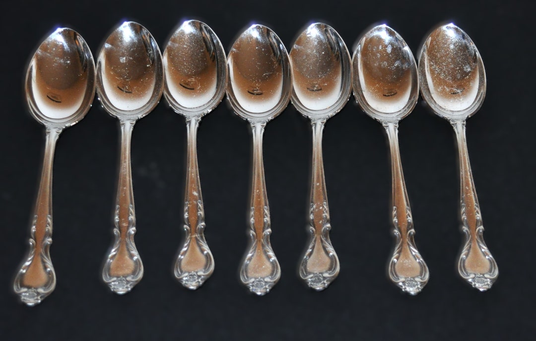 8 International Lyon "queen's Fancy" Stainless Large Oval Soup Spoons 7 ...
