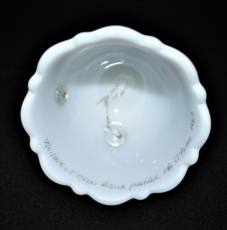 Vintage Fenton Satin Glass christmas Fantasy Bell Hand Painted 1987 6 ...