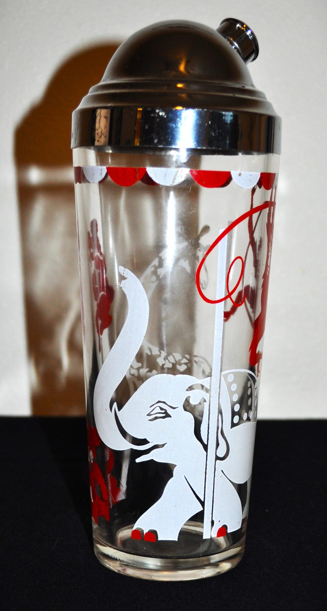 Vintage Mid-century Zoo Theme Cocktail Shaker With Monkey & Elephant ...