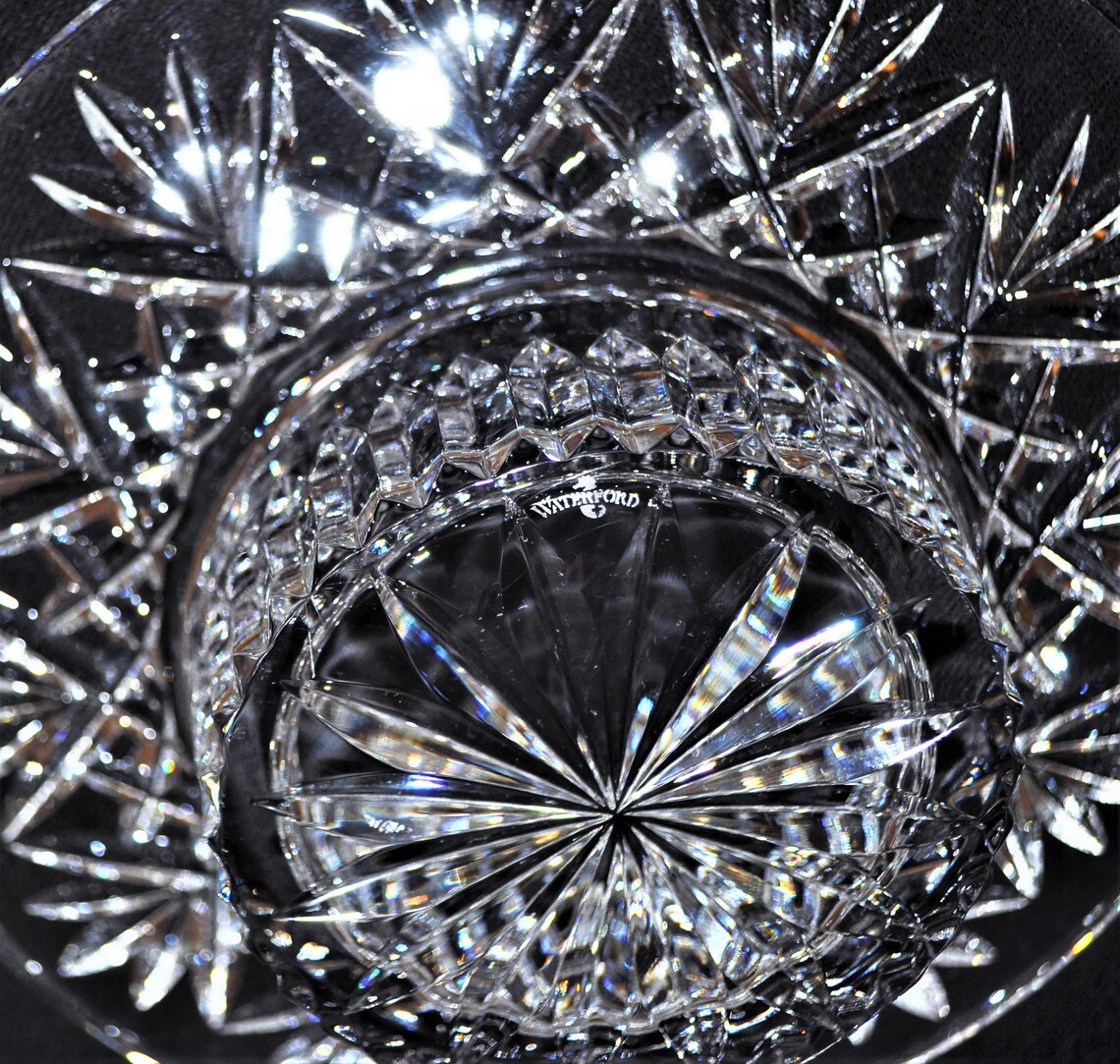 WATERFORD CRYSTAL "bethany" Pillar Candle Holder or Wine Bottle Coaster ...