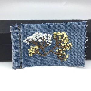 Denim Patches-pair-upcycled-hand Embroidered. Made in Canada - Etsy