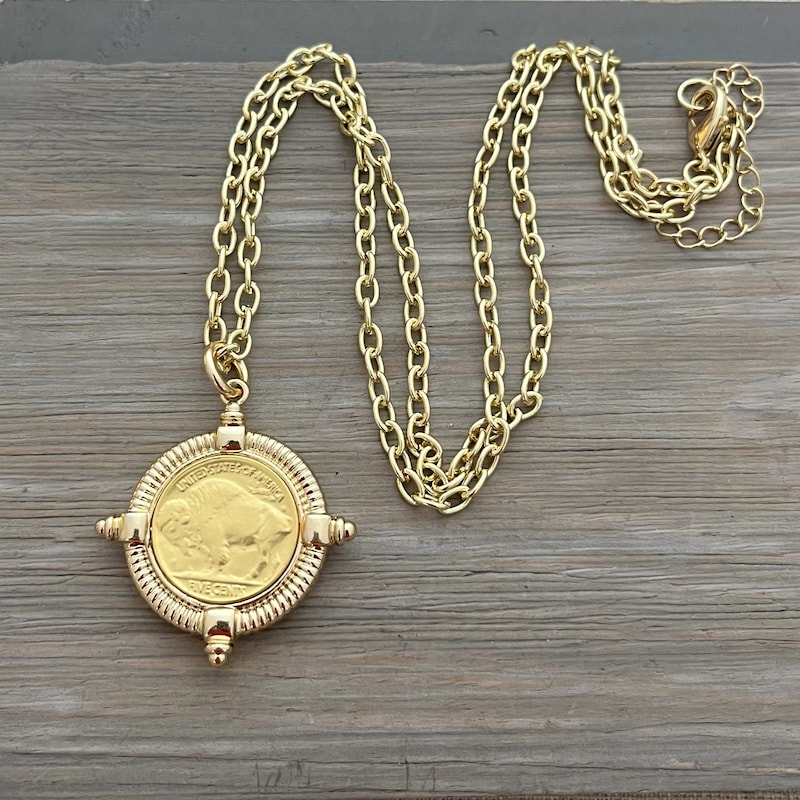 Gold Coin Necklace - Etsy