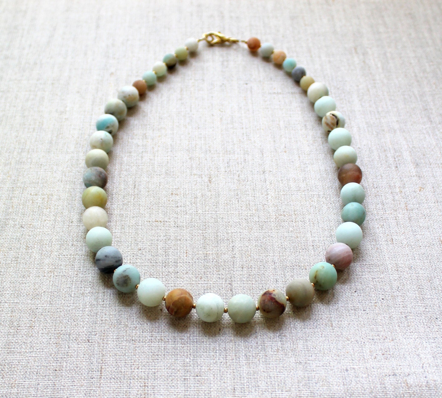 Amazonite Necklace Stone Necklace Chunky Necklace | Etsy