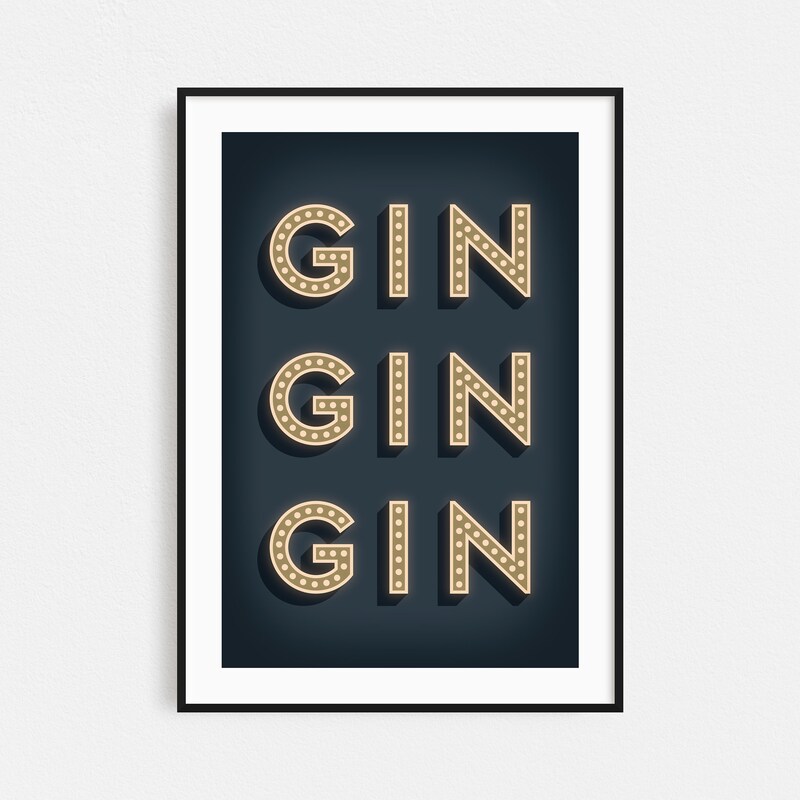 Gin Print - Etsy UK