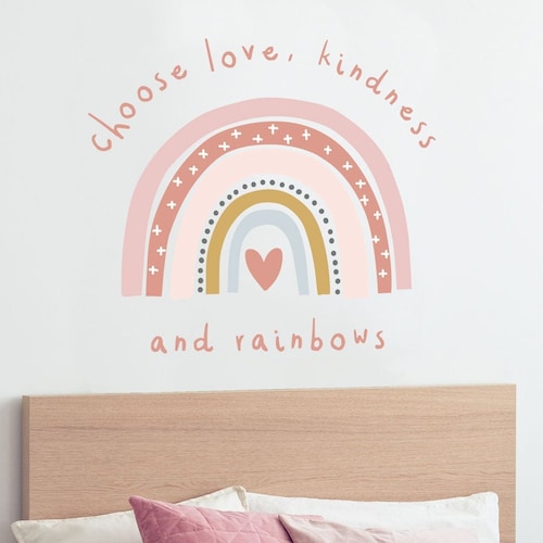 Love Kindness and Rainbows Quote Wall Sticker Quote Wall - Etsy