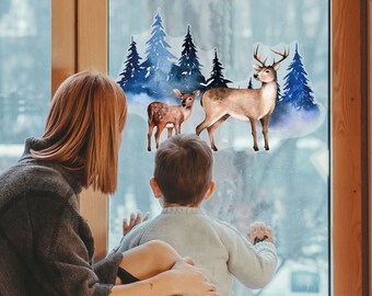 Window Reindeer Decal - Etsy