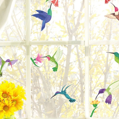 Hummingbird and Butterflies Window Sticker Pack Hummingbird - Etsy