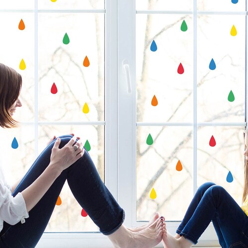 Colourful Raindrop Window Stickers Raindrop Window Decals - Etsy UK