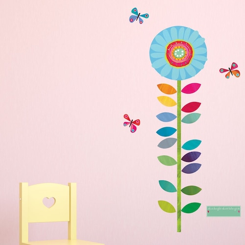 Flower Height Chart Wall Sticker Growth Chart Decal Kids | Etsy