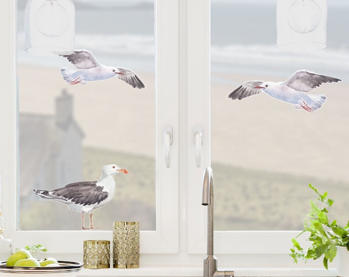Seagull Window Stickers Seagull Window Decoration Seagull - Etsy