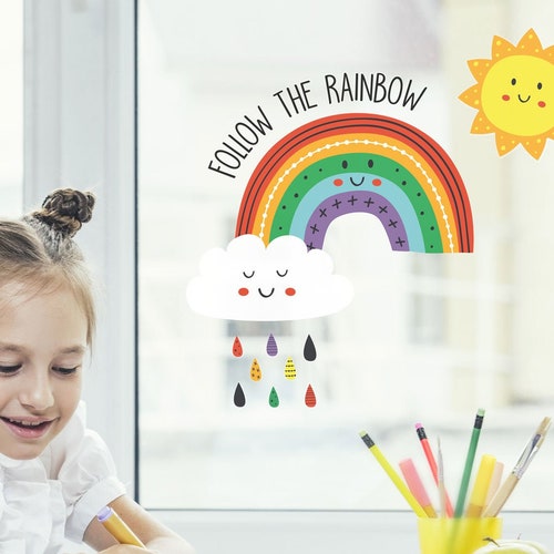 Follow the Rainbow Window Stickers Rainbow Window Decal - Etsy