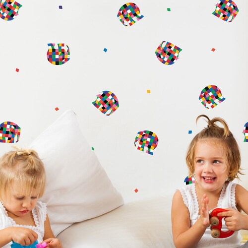 Elmer Be a Rainbow Wall Sticker Elmer the Patchwork Elephant - Etsy