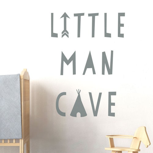 Little Man Cave Wall Decal Woodland Vinyl Sticker Mountains - Etsy