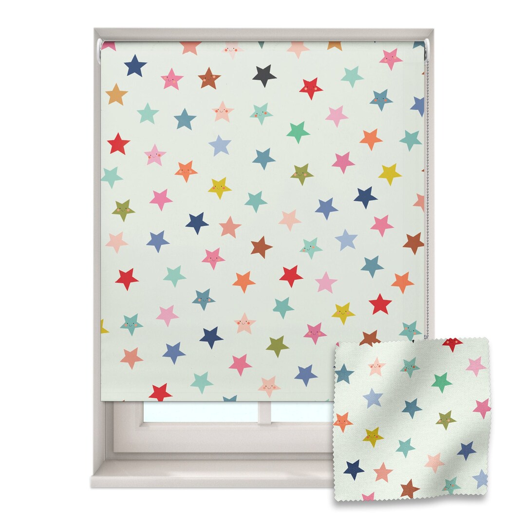 Smiley Stars Roller Blind, Star Roller Blind, Children's Roller Blind ...