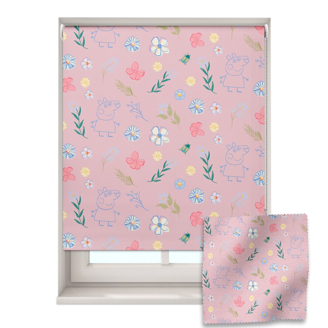 Pink Floral Peppa Roller Blind, Peppa Pig Roller Blind, Children's ...