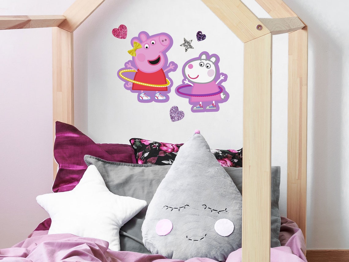 Peppa Pig and Suzy Wall Sticker Pack, Peppa Pig Wall Decals, Peppa Wall ...