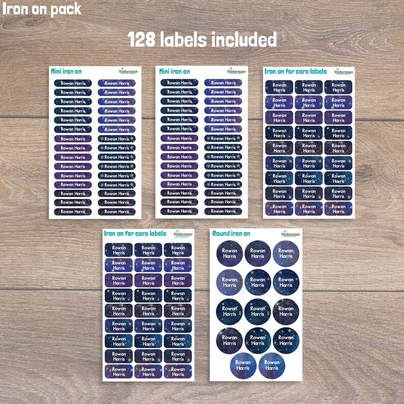 Personalised Night Sky Name Labels School Name Tags School | Etsy