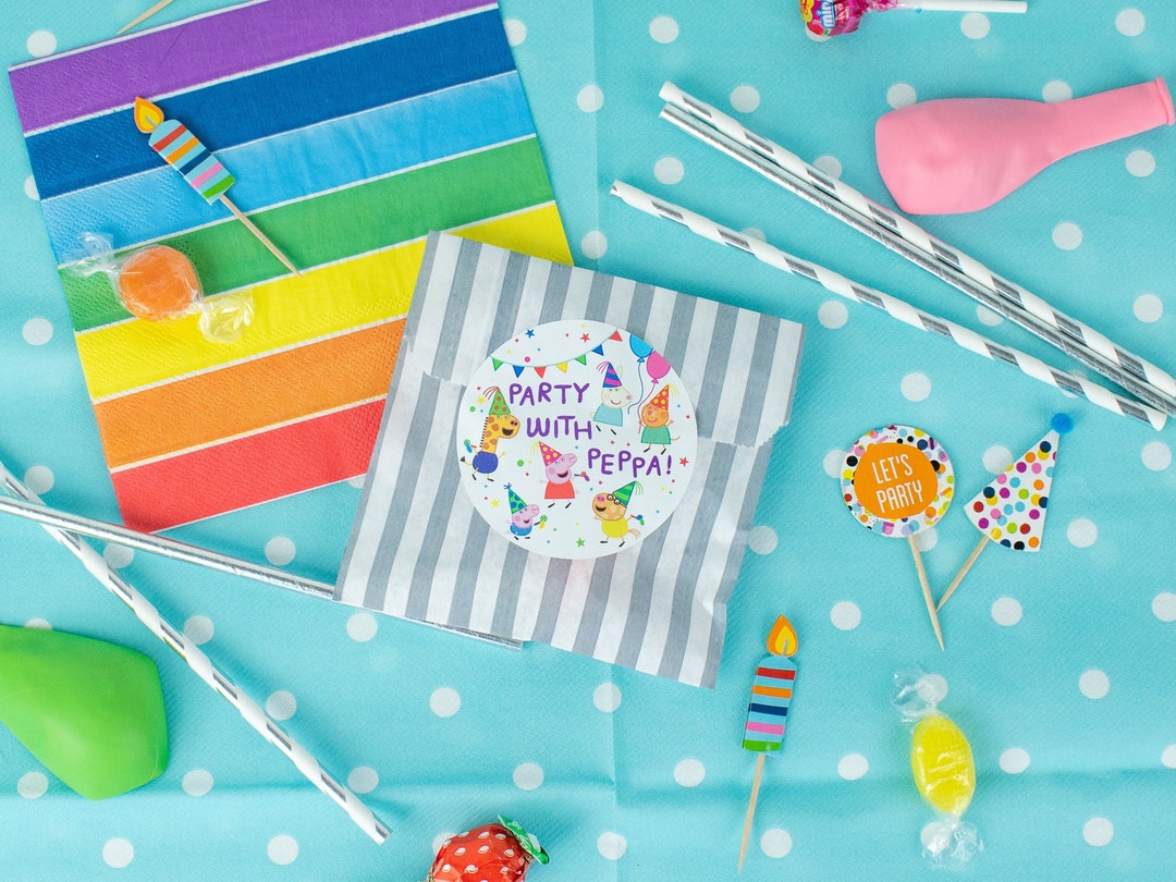 Peppa Pig Birthday Party Bag Label Pack, Peppa Pig Party Labels, Peppa ...