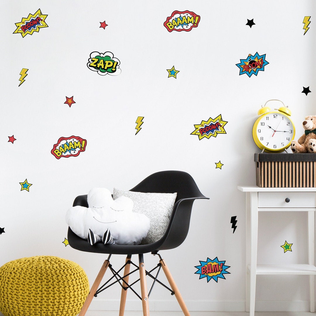 Comic Book Wall Stickers, Comic Book Wall Decals - Etsy