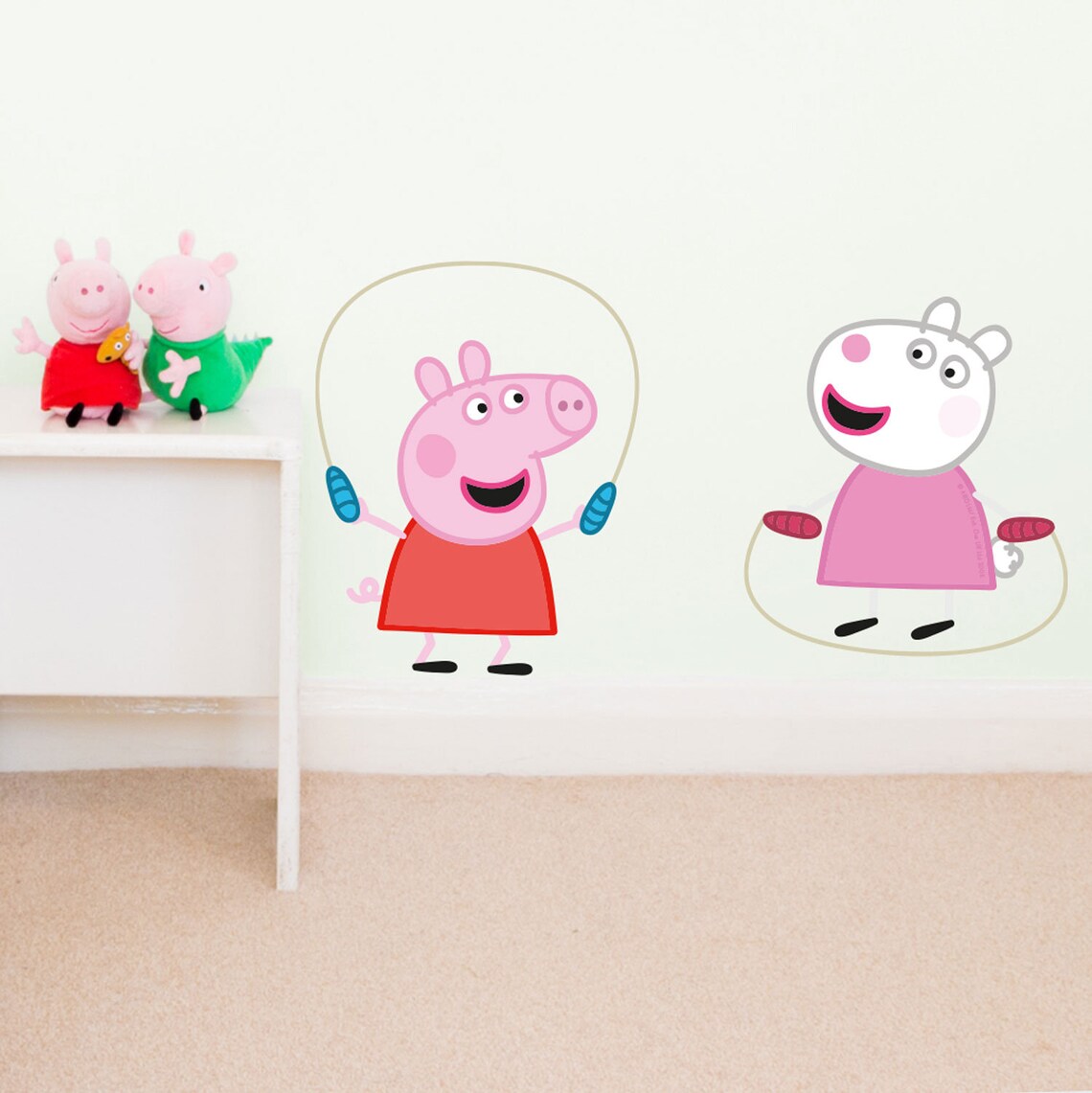 Peppa Pig and Suzy Skipping Wall Sticker Peppa Pig Wall - Etsy