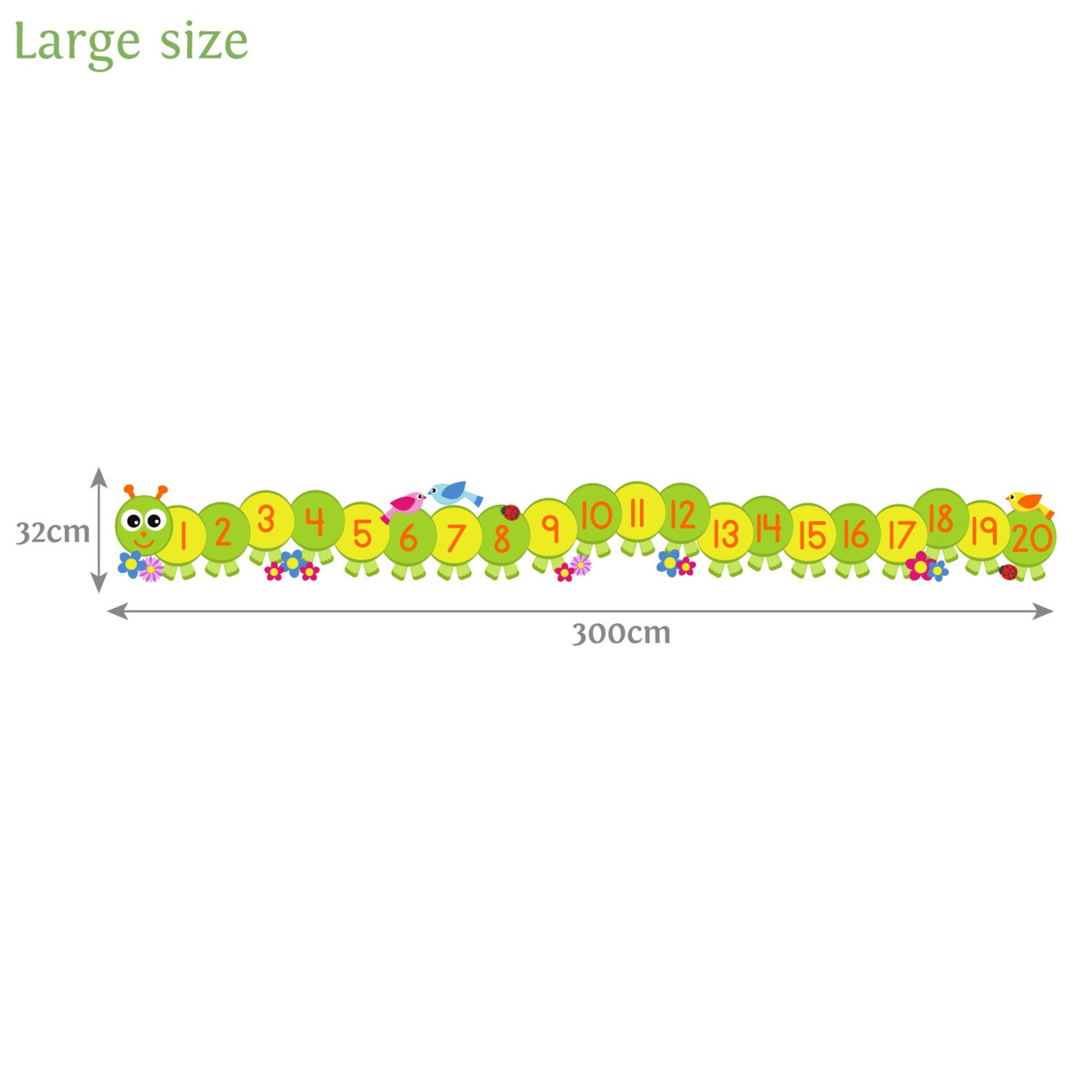 Caterpillar Number Line Wall Sticker, Number Line Wall Decal - Etsy