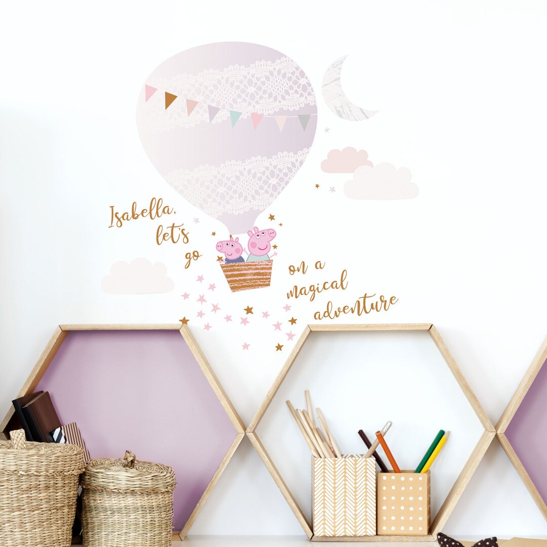 Personalised Peppa Pig Wall Sticker, Peppa Pig Magical Adventure Wall ...