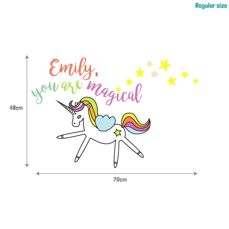 Personalised Magical Unicorn Wall Sticker Unicorn Wall Decal | Etsy